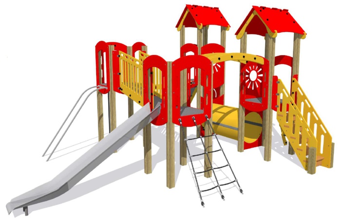 Quad Panelled Play Tower - Active Garden